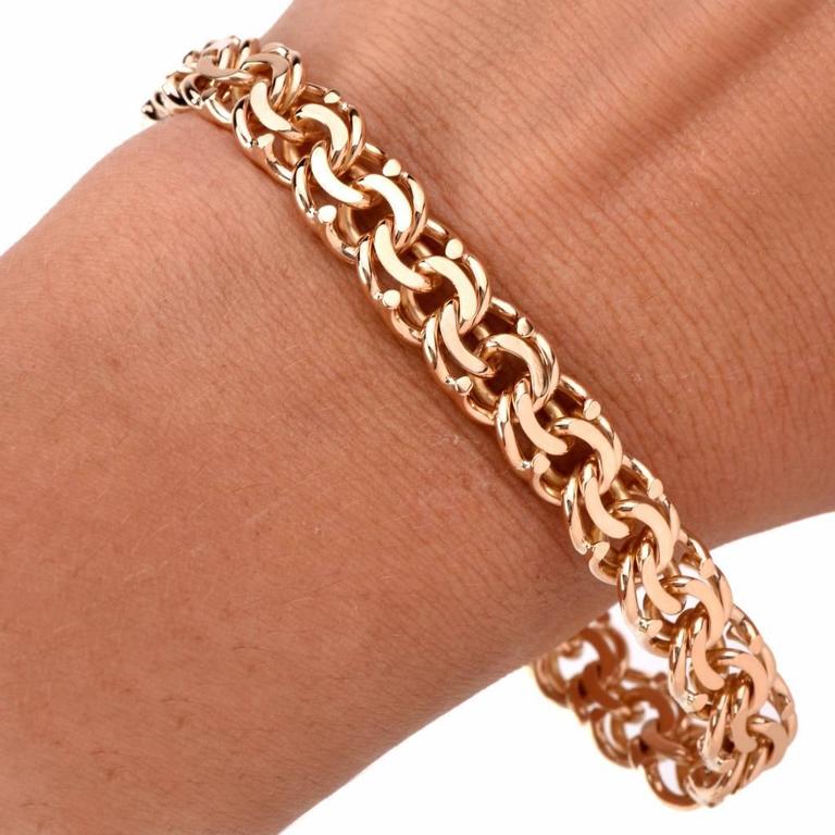 Gold Byzantine Weave Link Bracelet at 1stDibs