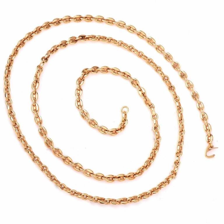 Cartier Gold Link Chain Necklace at 1stDibs