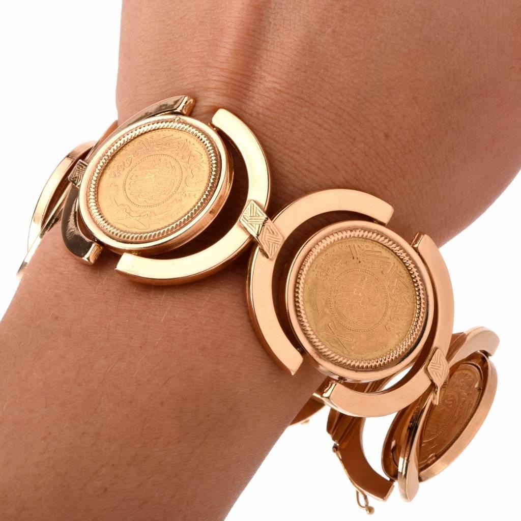 Middle Eastern Gold Coin Bracelet For Sale at 1stdibs