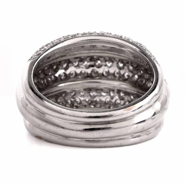 Diamond Gold Cluster Wide Band Ring at 1stDibs