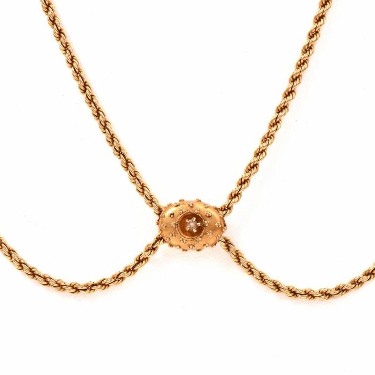 Ladies Gold Twisted Rope Pattern Slide Chain at 1stDibs