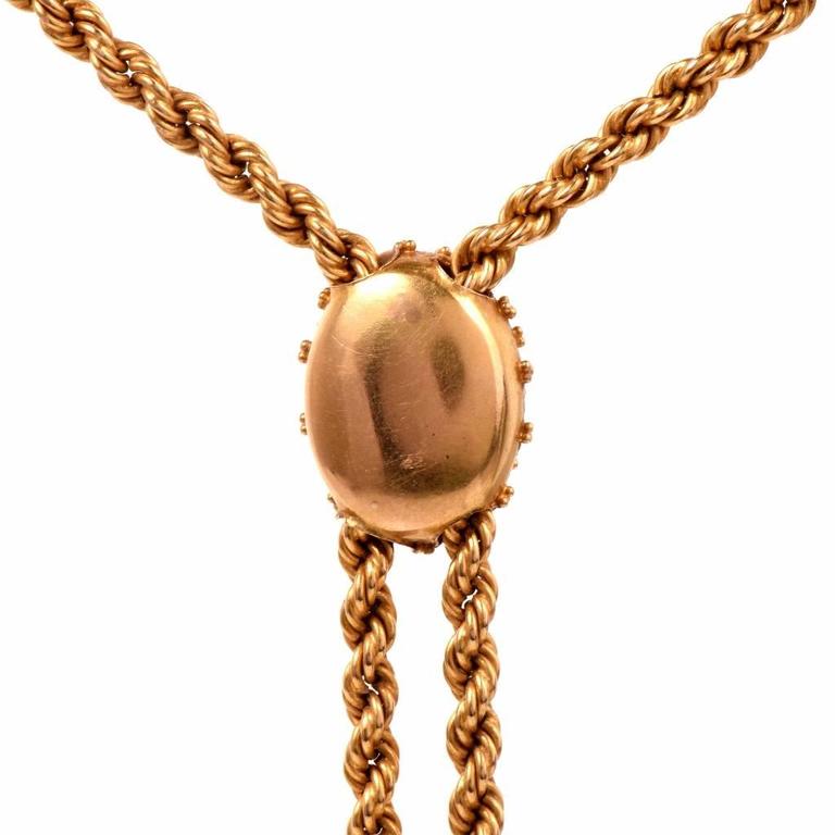 Ladies Gold Twisted Rope Pattern Slide Chain at 1stDibs