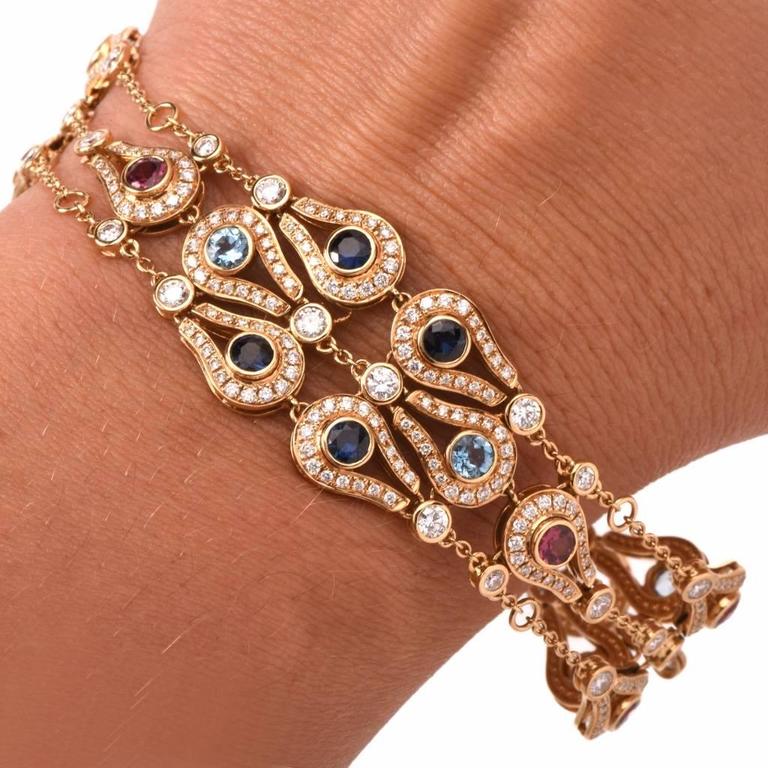 Di Modolo Milano Fiamma Multi Stone Gold Bracelet For Sale at 1stDibs