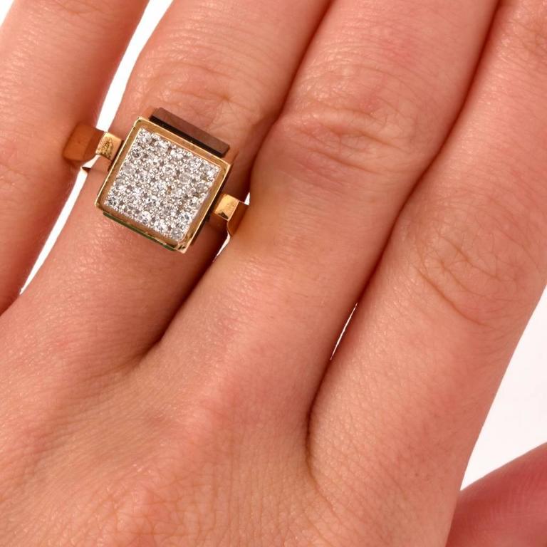 1960s Gem Diamond Gold Dice Ring at 1stDibs