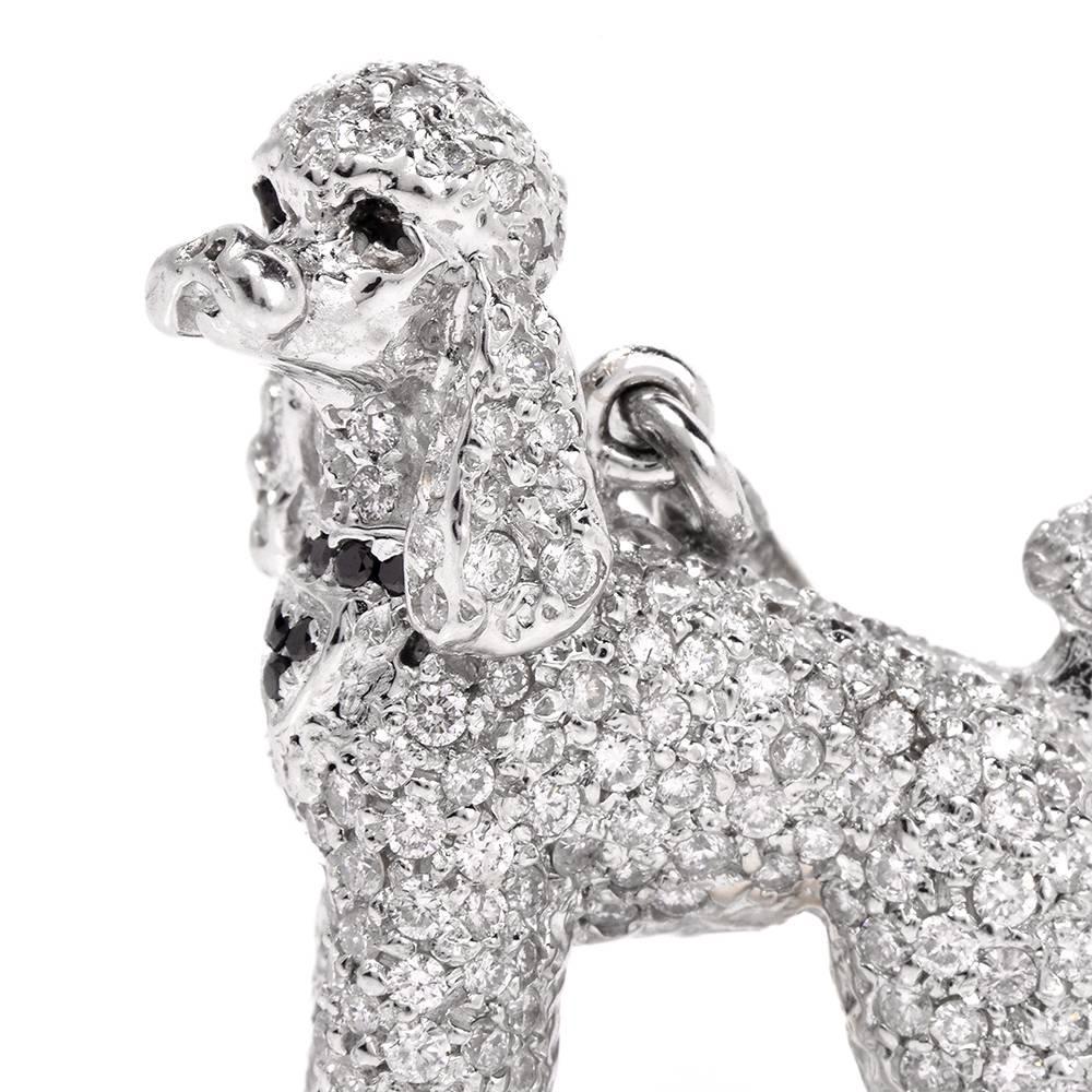 Diamond White Gold Poodle Pendant For Sale at 1stDibs | diamond poodle ...
