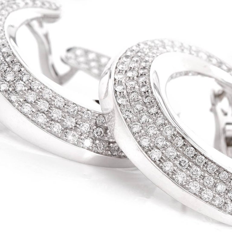 Chopard Large Hoop Diamond Earrings at 1stDibs | chopard diamond hoop ...