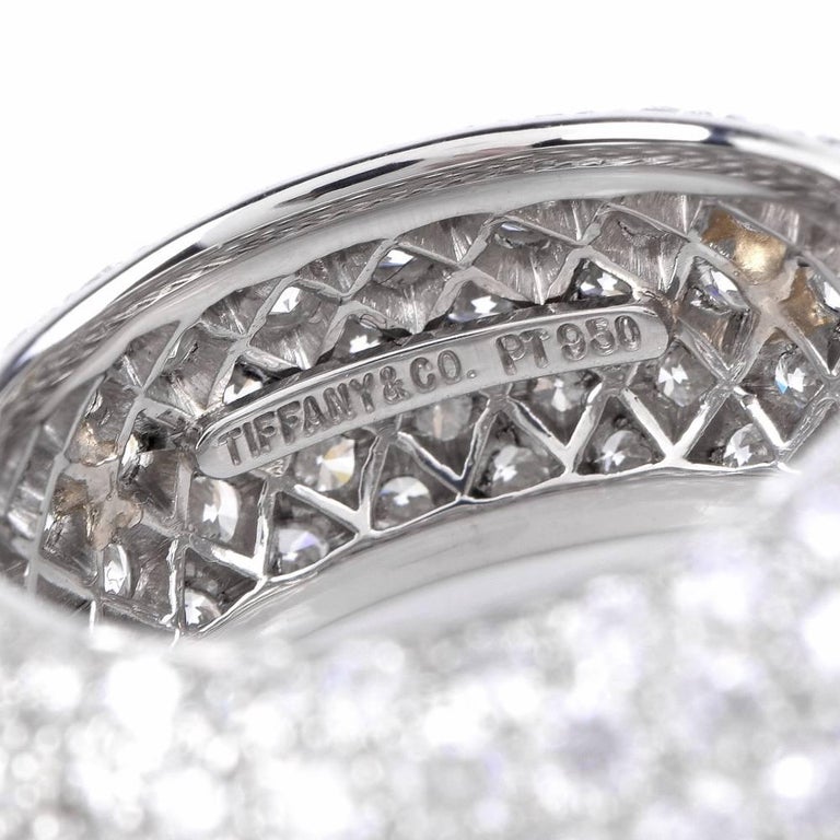 Tiffany and Co. Etoile Five-Row Pave Diamonds Eternity Ring in Platinum ...