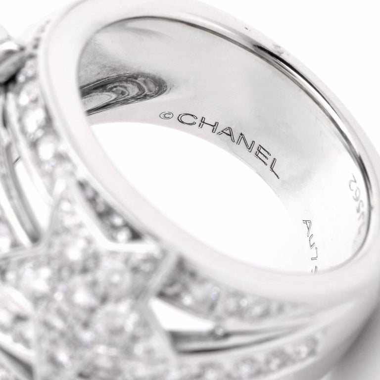 Chanel Comète Collection Stars Diamond Cocktail Ring For Sale at 1stDibs