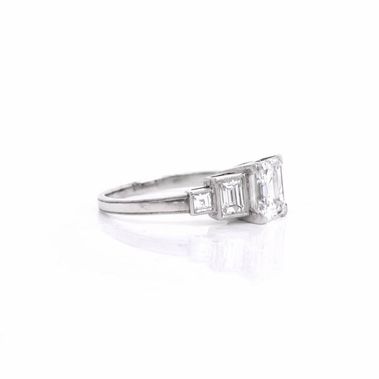Art Deco Emerald Cut Diamond Engagement Ring at 1stDibs | art deco ...