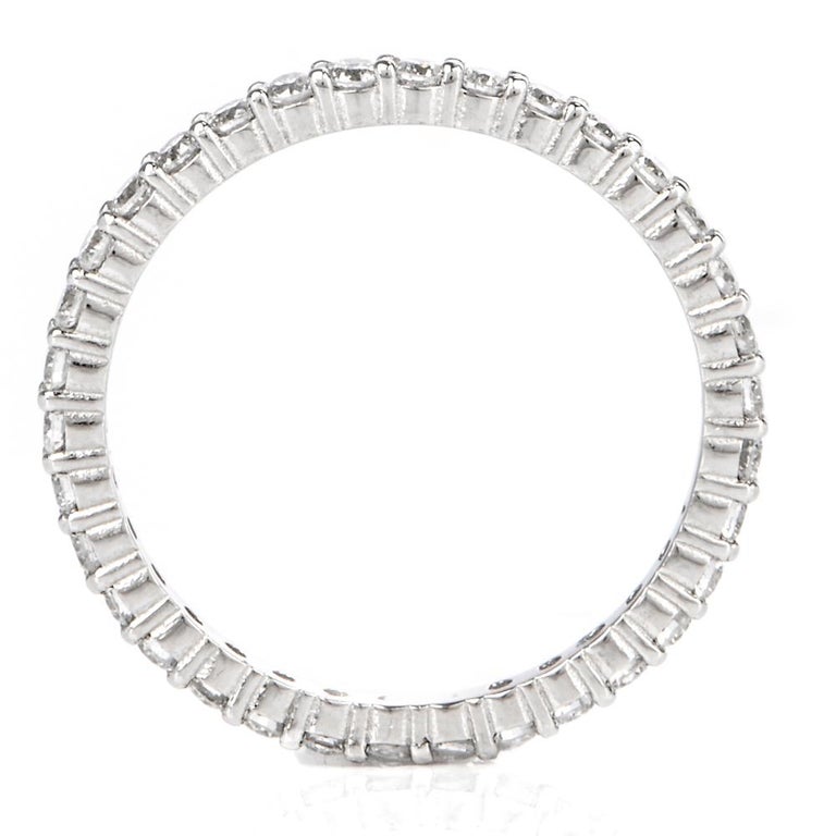 Modern Diamond Platinum Eternity Wedding Band Ring For Sale at 1stDibs