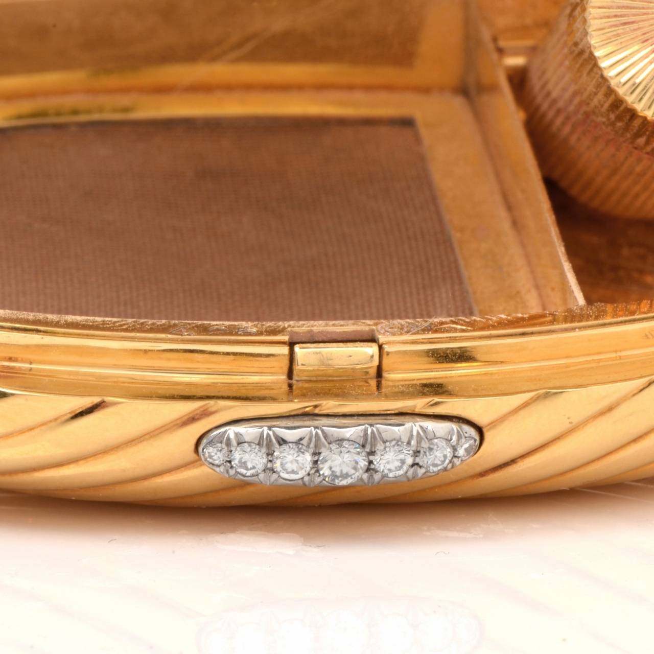Bulgari Diamond Gold Compact Box For Sale at 1stDibs