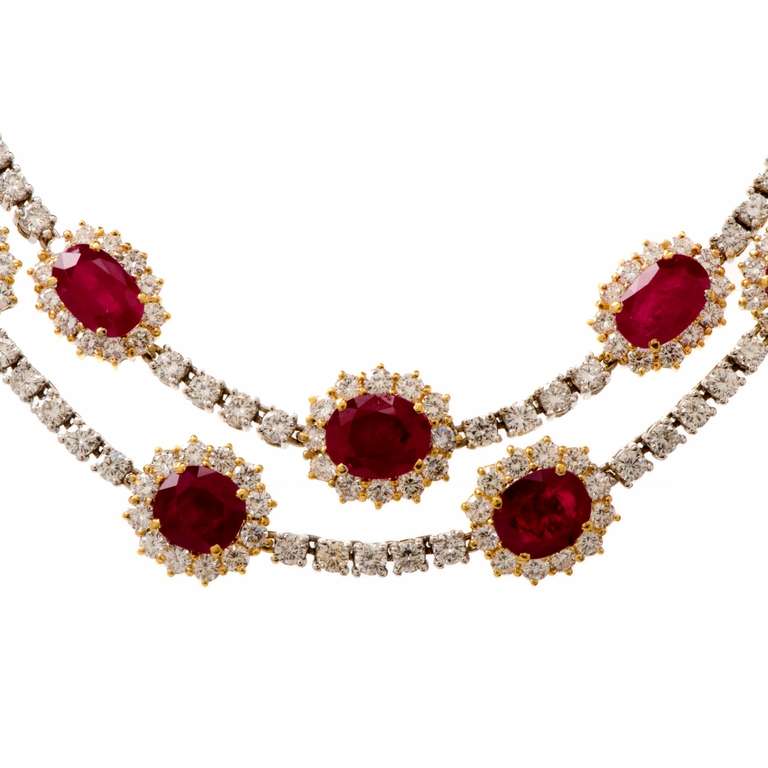 Important Ruby and Diamond Gold Necklace at 1stDibs