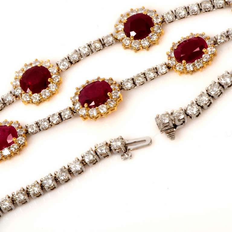 Important Ruby and Diamond Gold Necklace at 1stDibs