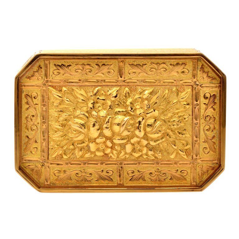 Gold Repoussee Pill Box at 1stDibs