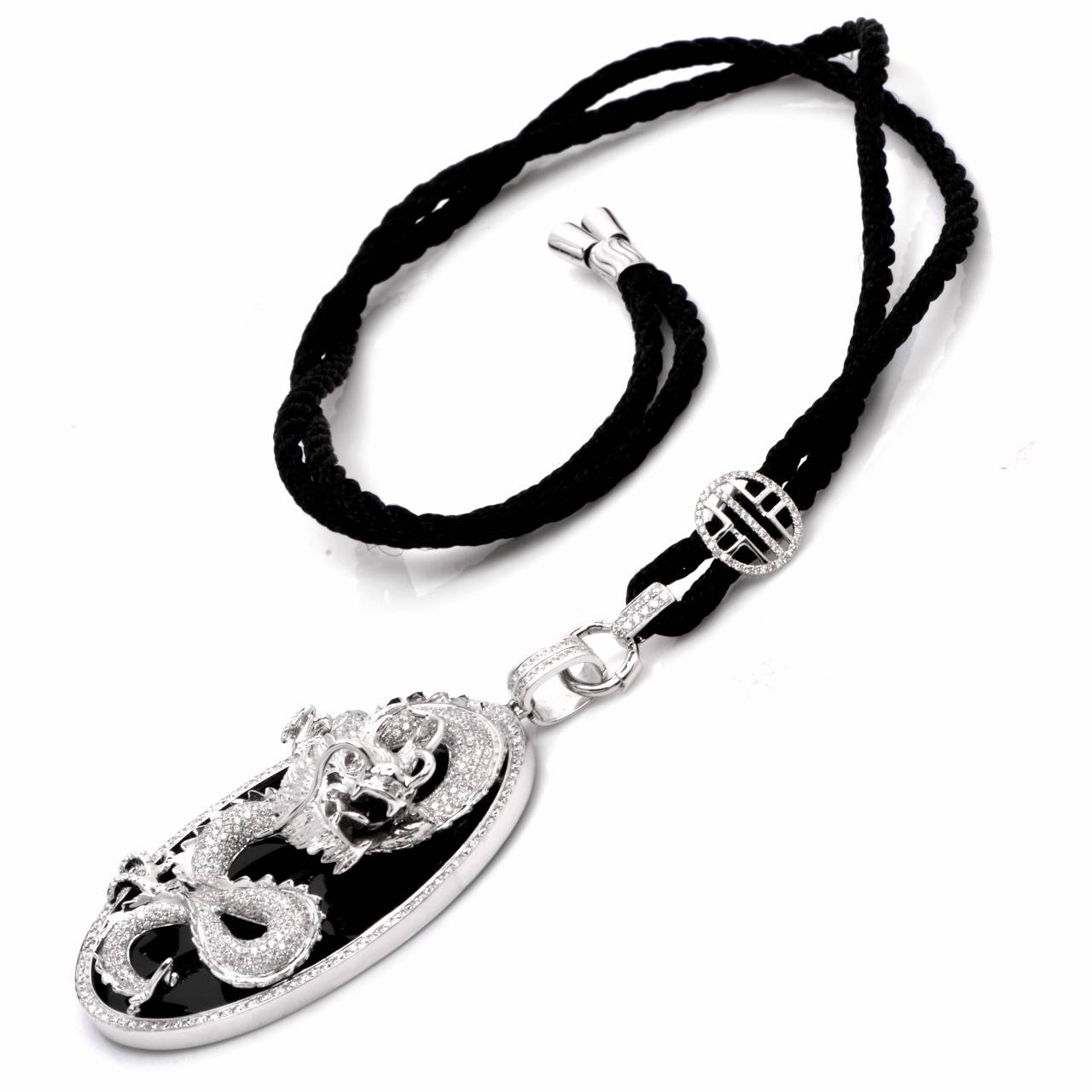 Ruby Diamond Gold Dragon Pendant at 1stDibs | white gold dragon pendant