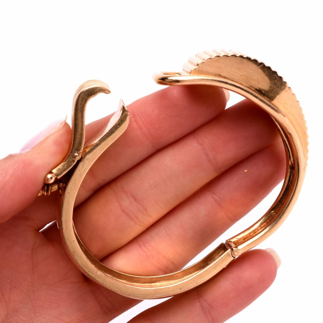 Retro Gold Belt Design Bangle Bracelet at 1stDibs