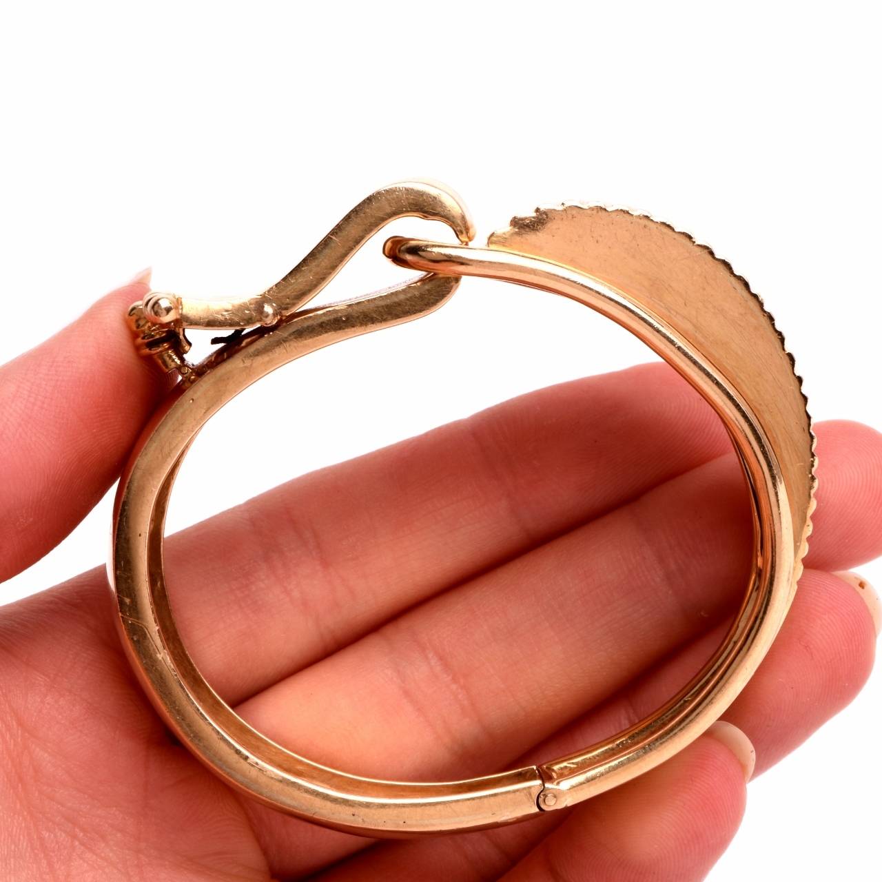 Retro Gold Belt Design Bangle Bracelet at 1stDibs
