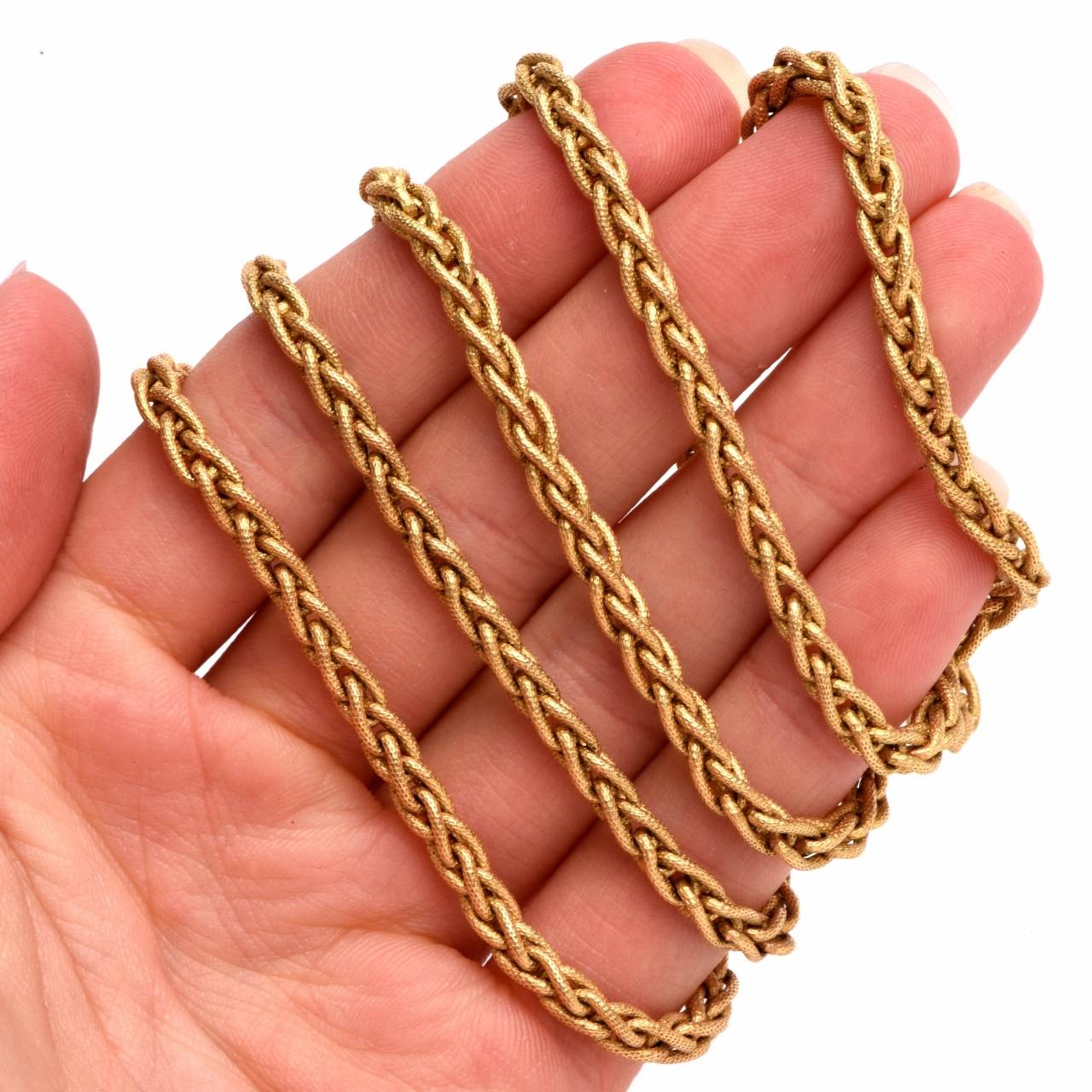 Braided Gold Chain Necklace at 1stDibs