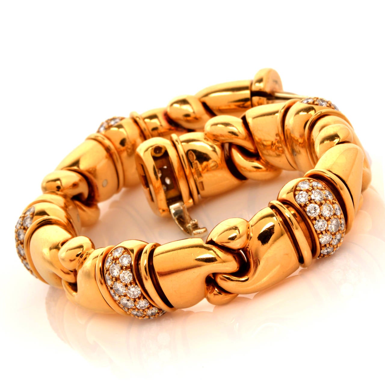 Bulgari Diamond Gold Bracelet at 1stDibs