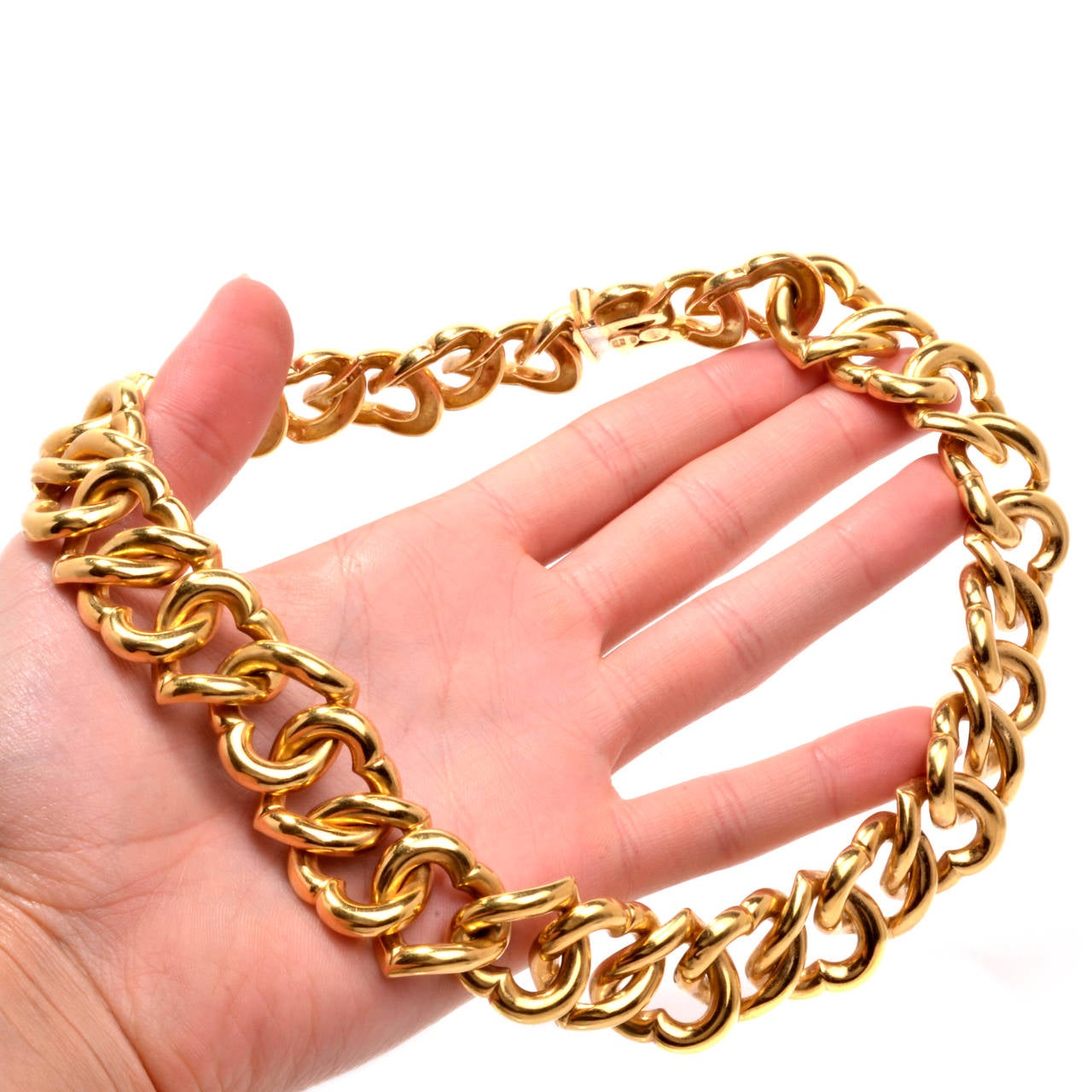 Mayor's Heart-Shaped Gold Link Necklace at 1stDibs | mayor necklace