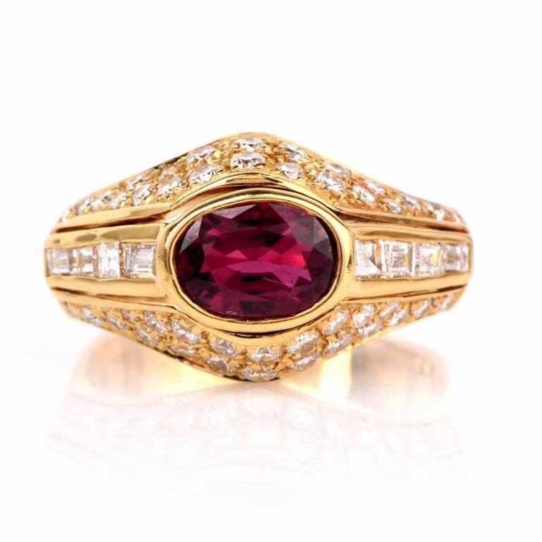 Diamond Ruby Gold Cocktail Ring at 1stDibs