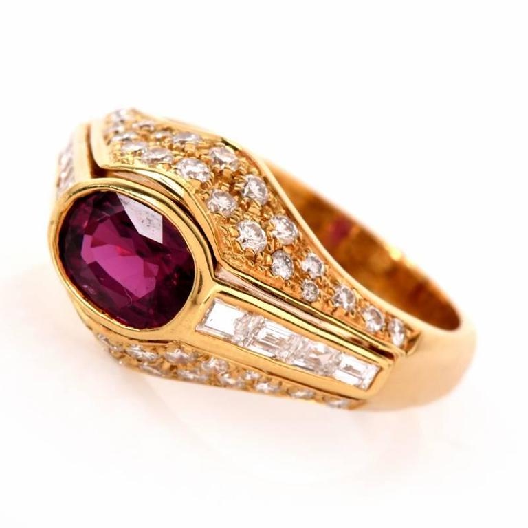 Diamond Ruby Gold Cocktail Ring at 1stDibs