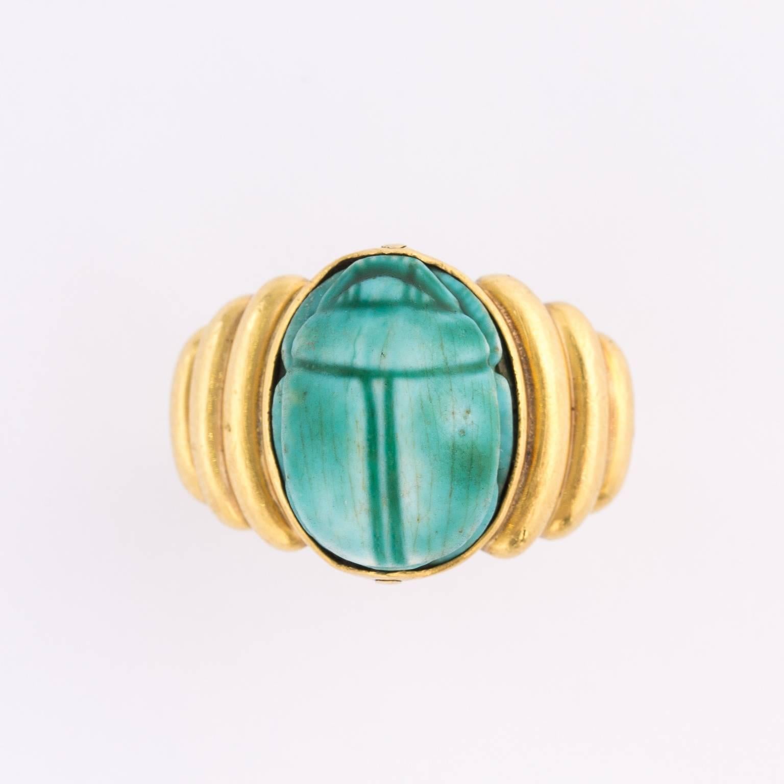 Scarab Ring in 18 Karat Gold at 1stDibs