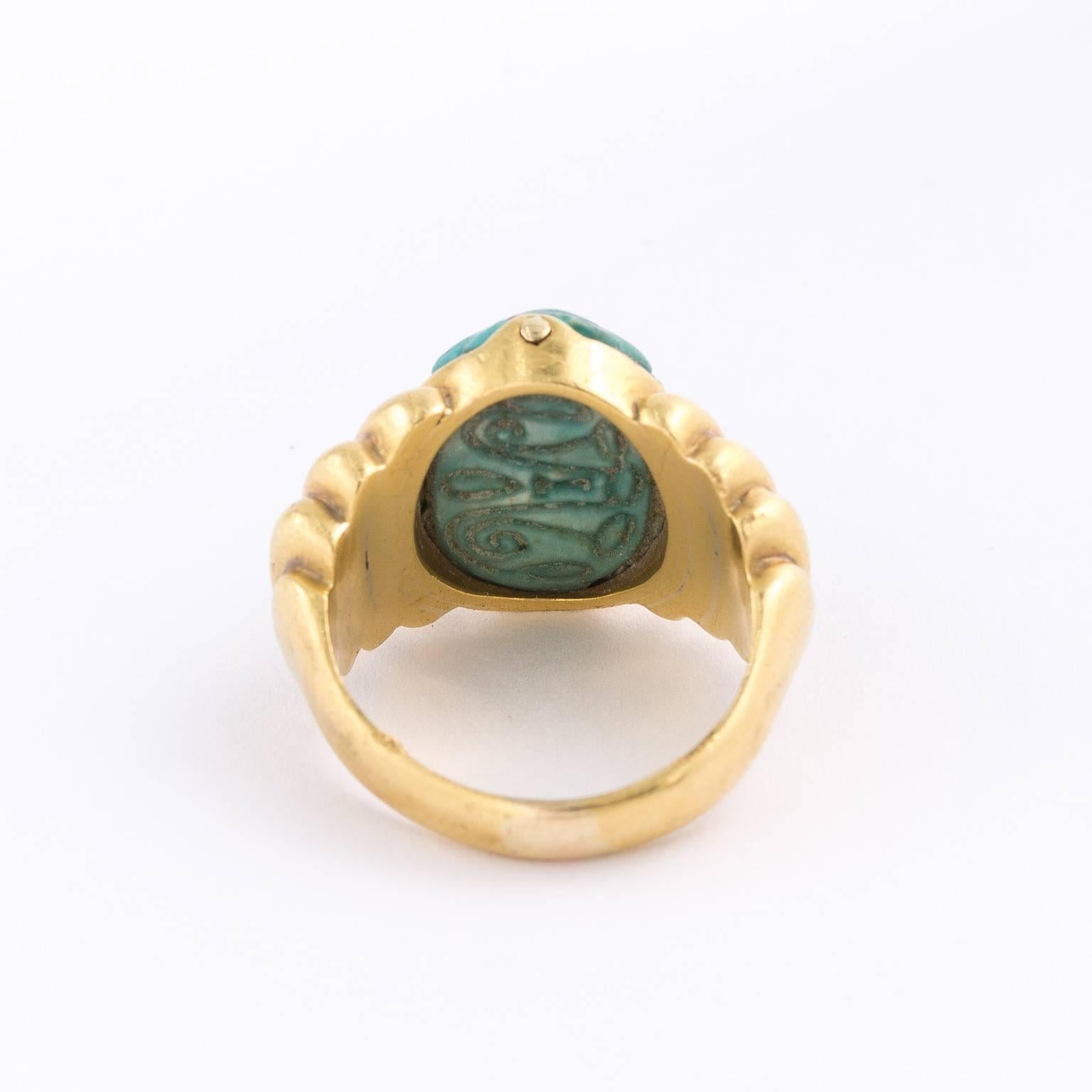 Scarab Ring in 18 Karat Gold at 1stDibs
