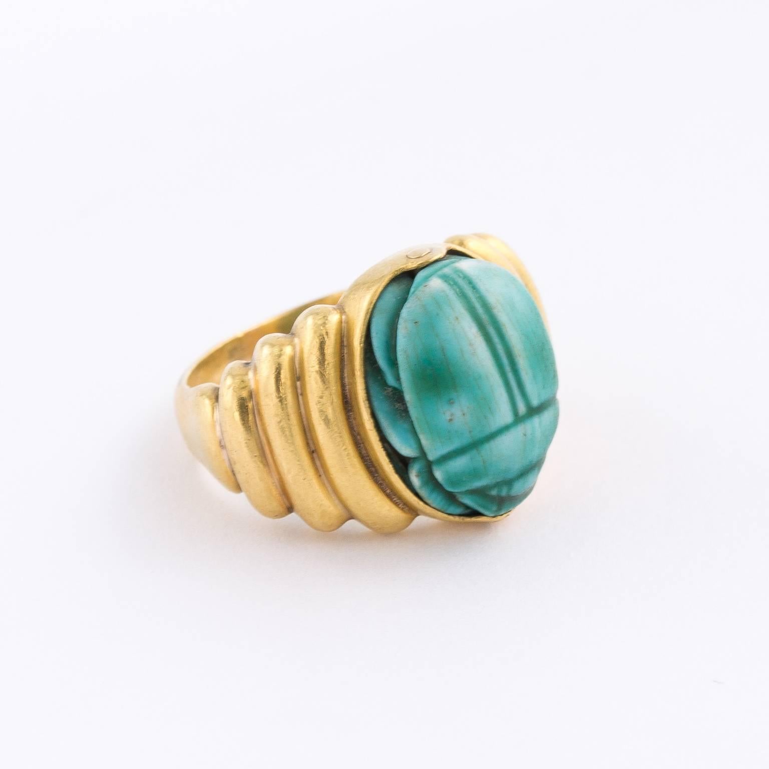 Scarab Ring in 18 Karat Gold at 1stDibs