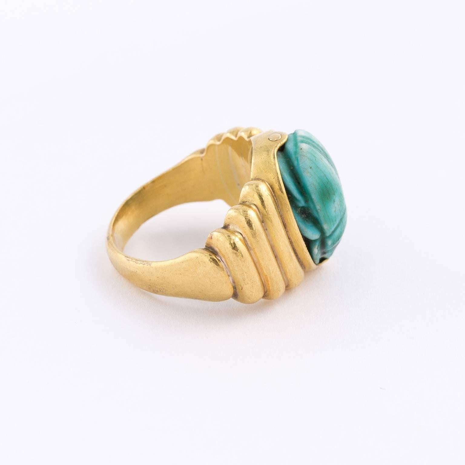 Scarab Ring in 18 Karat Gold at 1stDibs