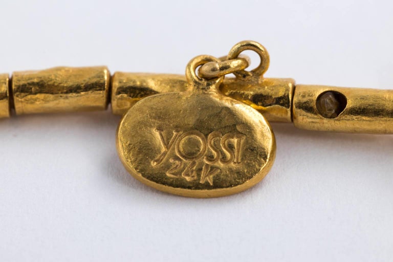 Yossi Harari Pure Gold Bamboo Links Toggle Necklace from the Rachel ...