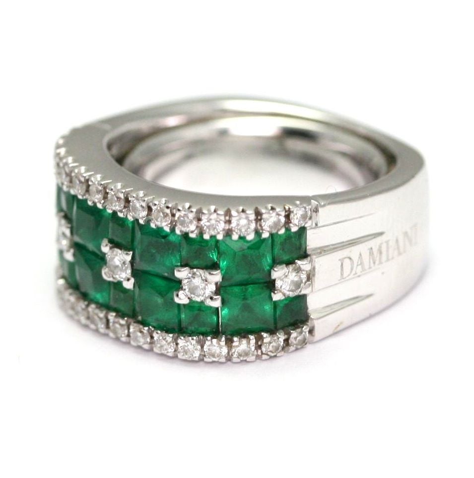 DAMIANI Emeralds, diamonds, white gold at 1stDibs