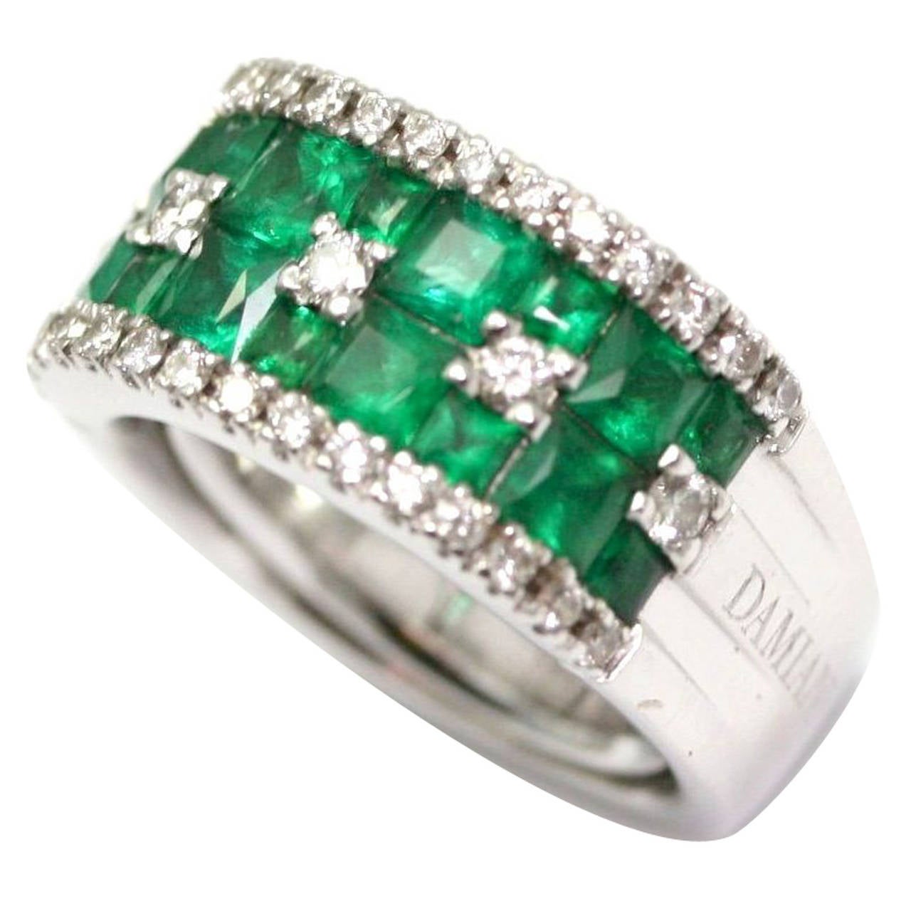 DAMIANI Emeralds, diamonds, white gold at 1stDibs