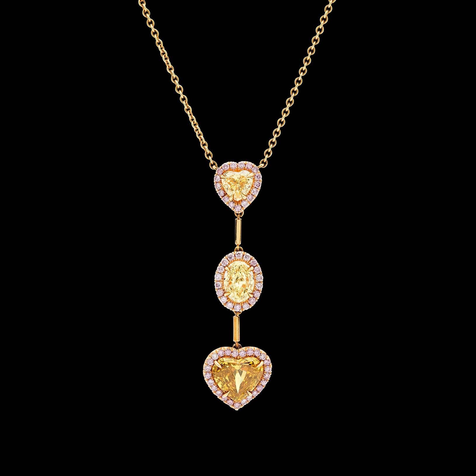 GIA Fancy Color Diamond Pendant-Necklace at 1stDibs | colorful diamond ...