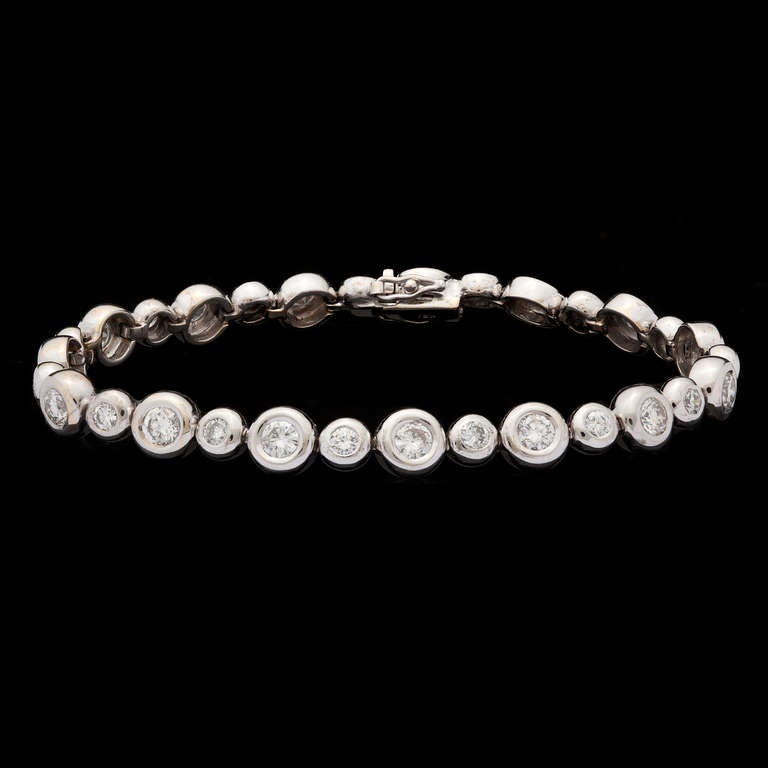 Bezel Set Diamond Bracelet at 1stDibs