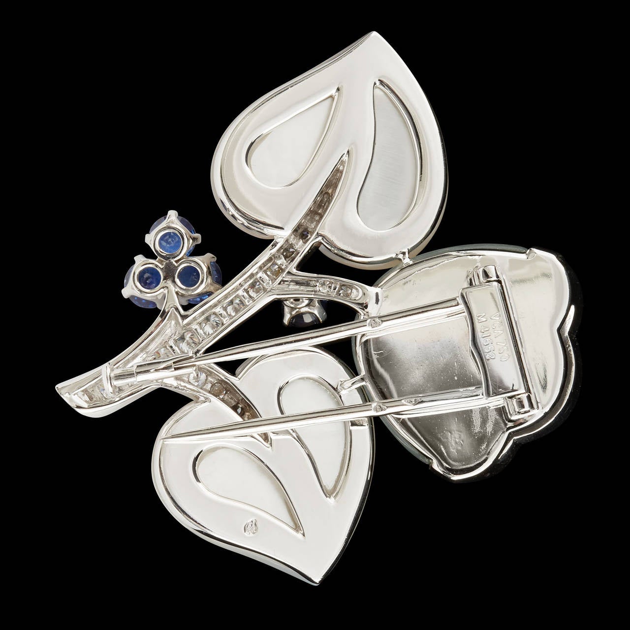 Van Cleef and Arpels Rare Mother of Pearl Sapphire Diamond Floral ...