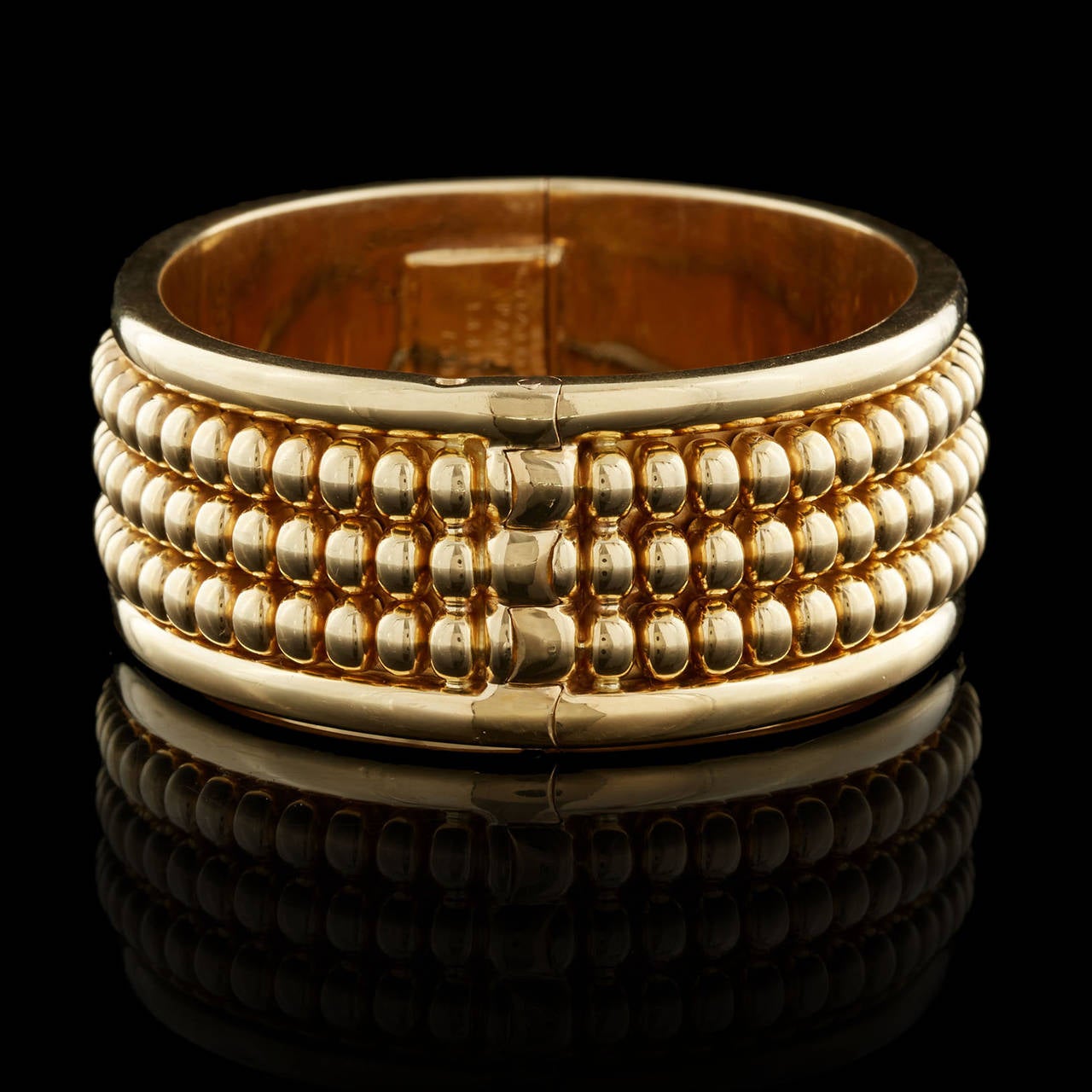 Chaumet Three-Row Gold Bead Bangle Bracelet at 1stDibs | chaumet san ...
