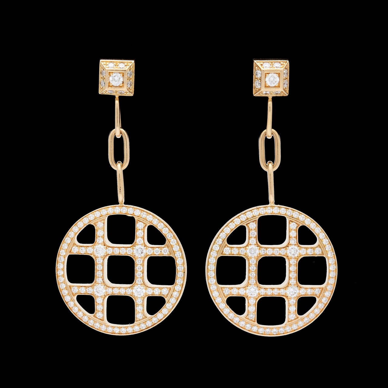 Pasha de Cartier Diamond Dangle Earrings at 1stDibs | pasha earrings
