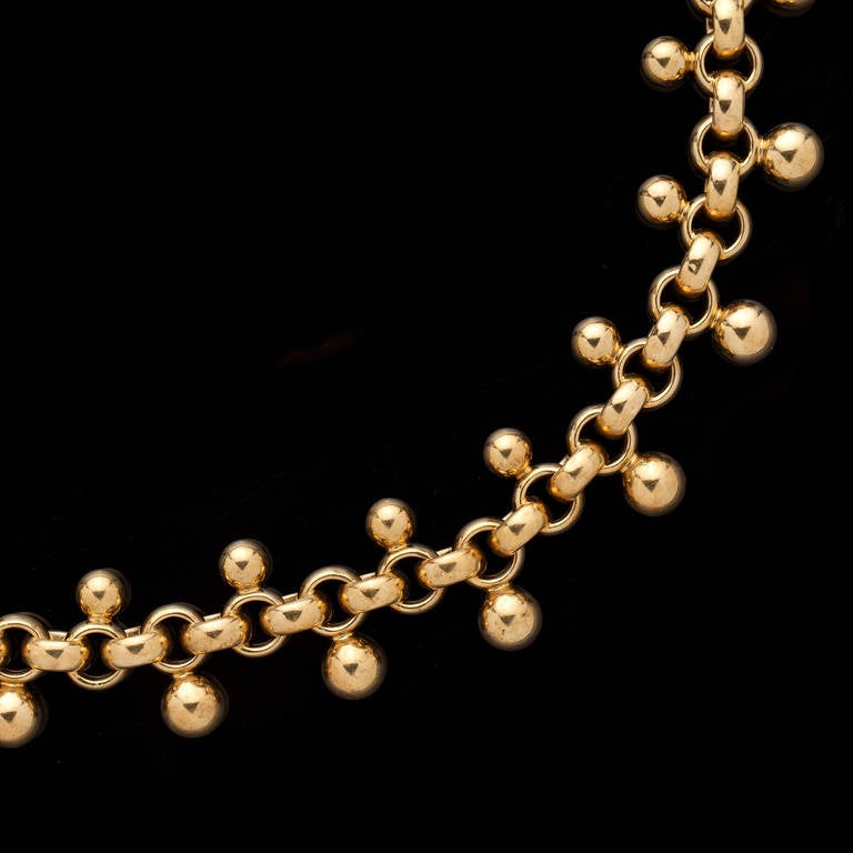 Gold Ball Link Necklace at 1stDibs