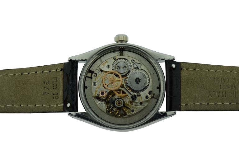 Rolex Stainless Steel Early Oyster Date Original Black Waffle Dial ...