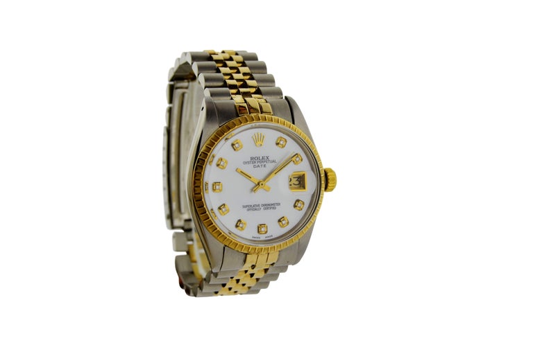 Rolex Yellow Gold Stainless Steel Date Perpetual Wind Watch, 1968 For ...
