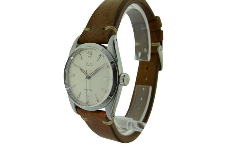 Rolex Stainless Steel Oyster Precision Wristw Watch at 1stDibs