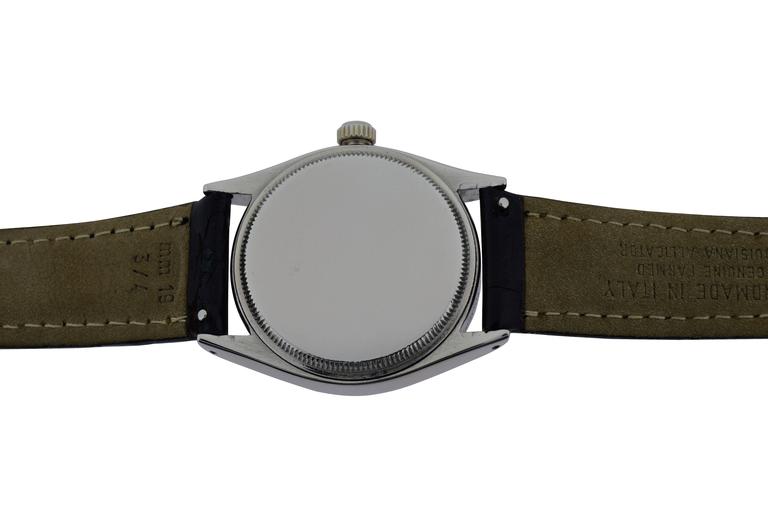 Rolex Stainless Steel Early Oyster Date Original Black Waffle Dial ...