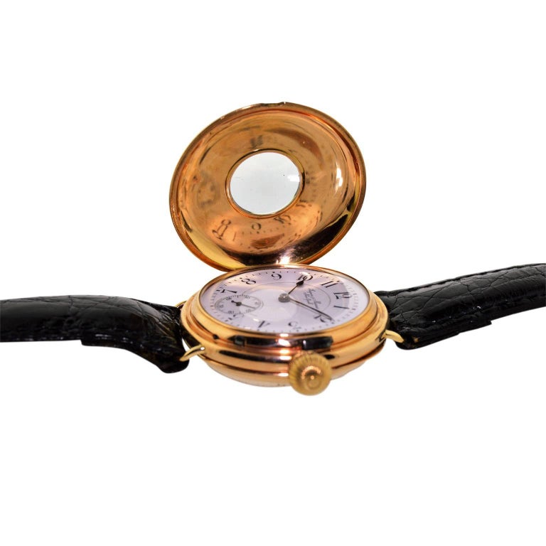 Jaques and Marcus Rose Gold Military Style Manual Watch, circa 1893 For ...