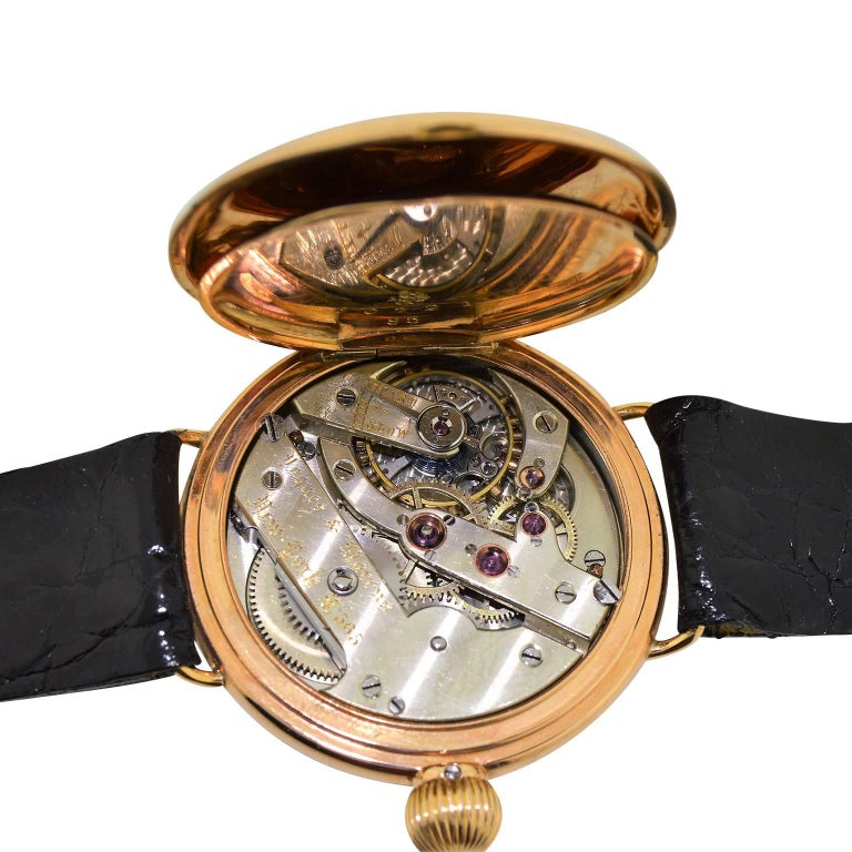 Jaques and Marcus Rose Gold Military Style Manual Watch, circa 1893 For ...