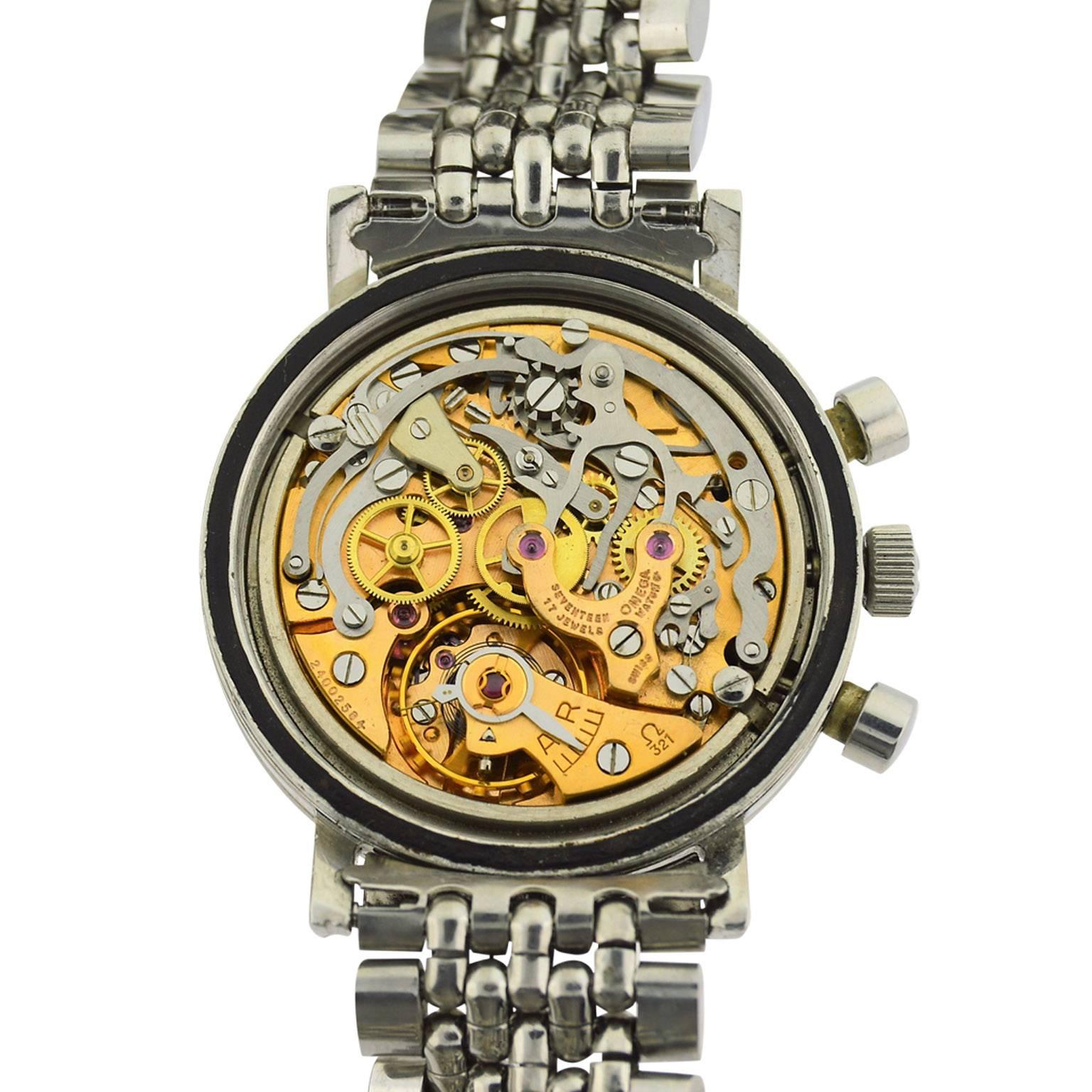 Omega Stainless Steel Chronograph Manual Watch, circa 1960s at 1stDibs