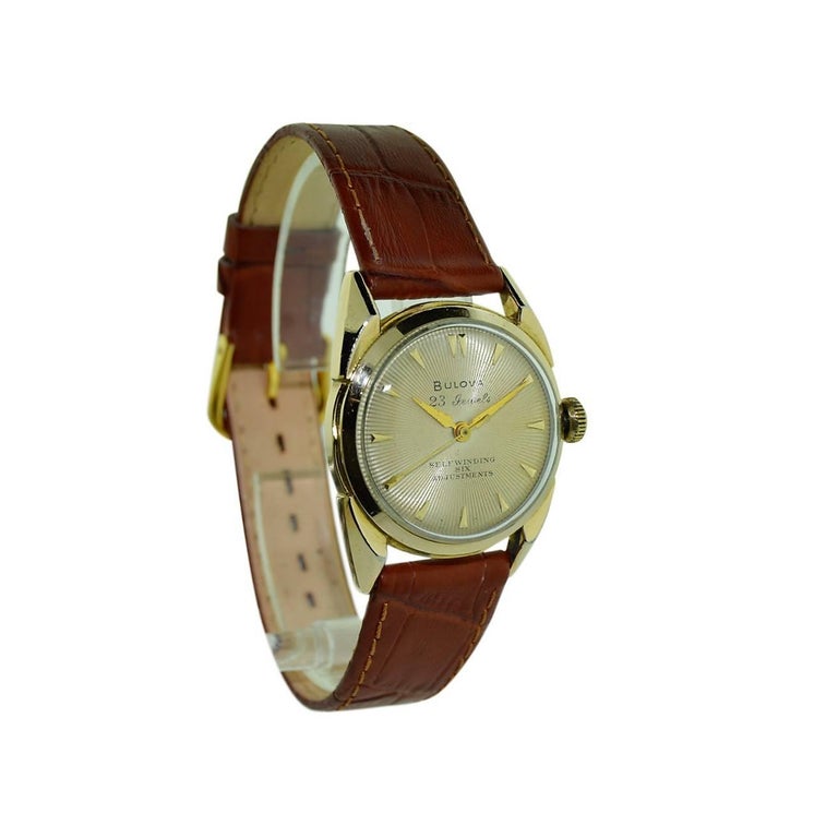 Bulova Yellow Gold Filled Art Deco Automatic Winding Watch, circa 1950s ...
