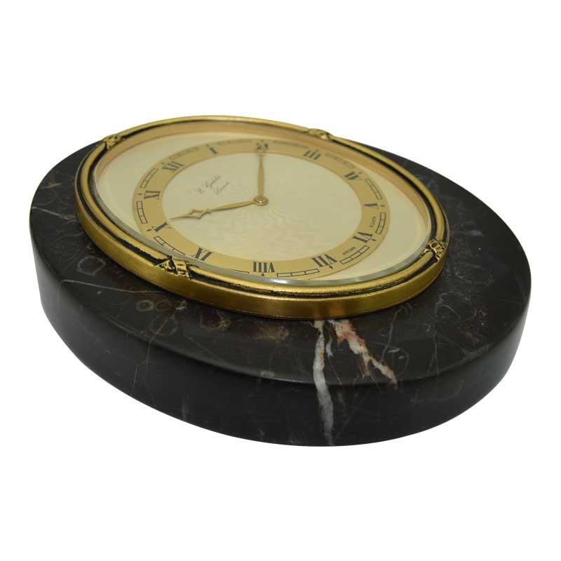 Gubelin Lucerne Art Deco Stone and Bronze Table Clock, circa 1930s For ...