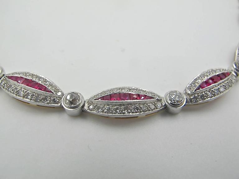 Ruby Diamond Gold Bracelet For Sale at 1stDibs