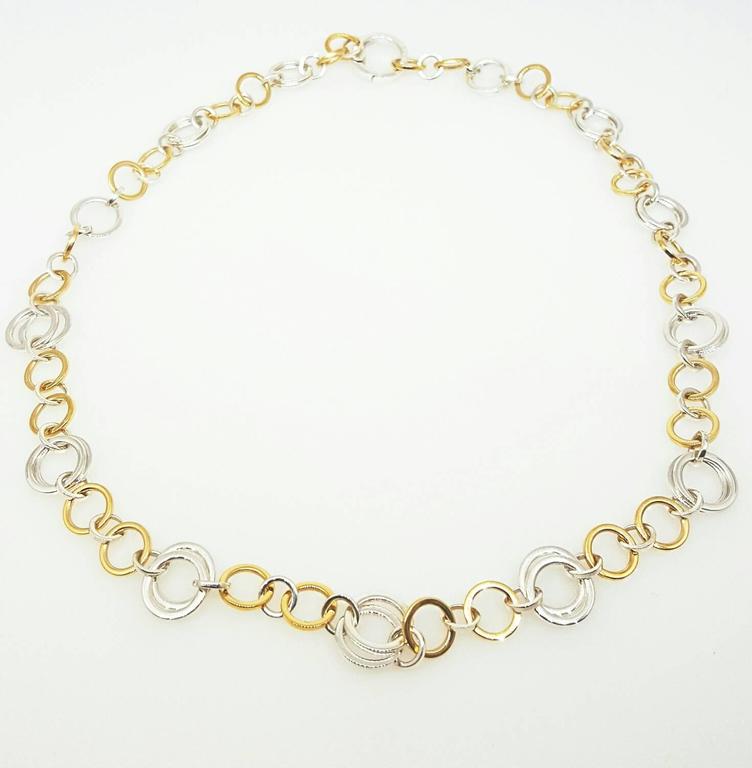 Tiffany and Co. Silver Gold Circle Link Necklace at 1stDibs | gold and ...